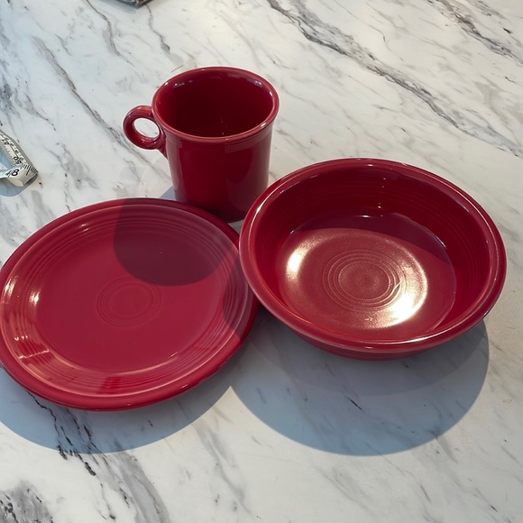 Fiesta | Dining | Fiesta Scarlet 3 Piece Set | Poshmark
